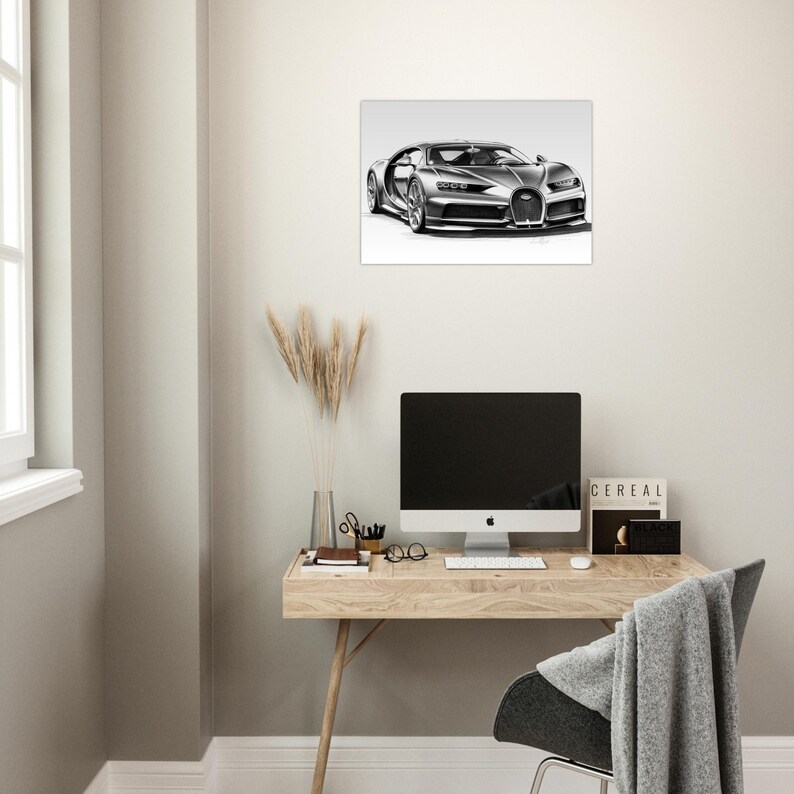 Bugatti Chiron Front View Handcrafted Pencil Sketch Detailed - Etsy