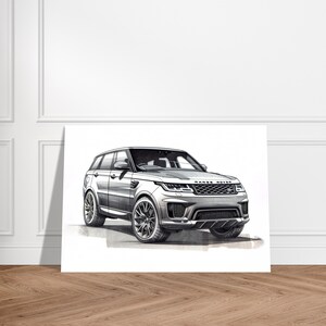 Range Rover Sport Print: Grayscale Pencil Sketch, Luxury SUV Art - Etsy