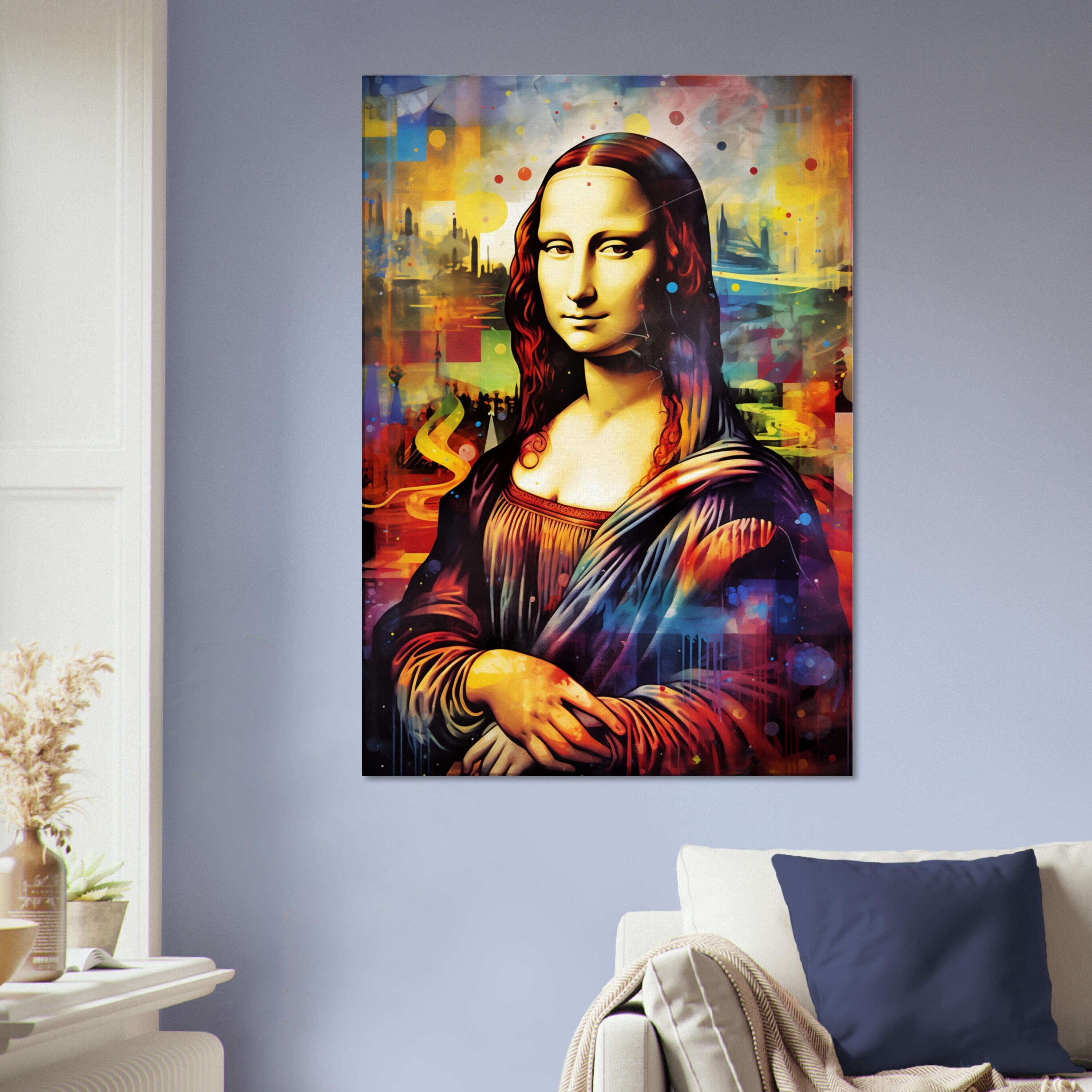 Mona Lisa Watercolor Abstract Canvas Art Adding Enigmatic Beauty and ...
