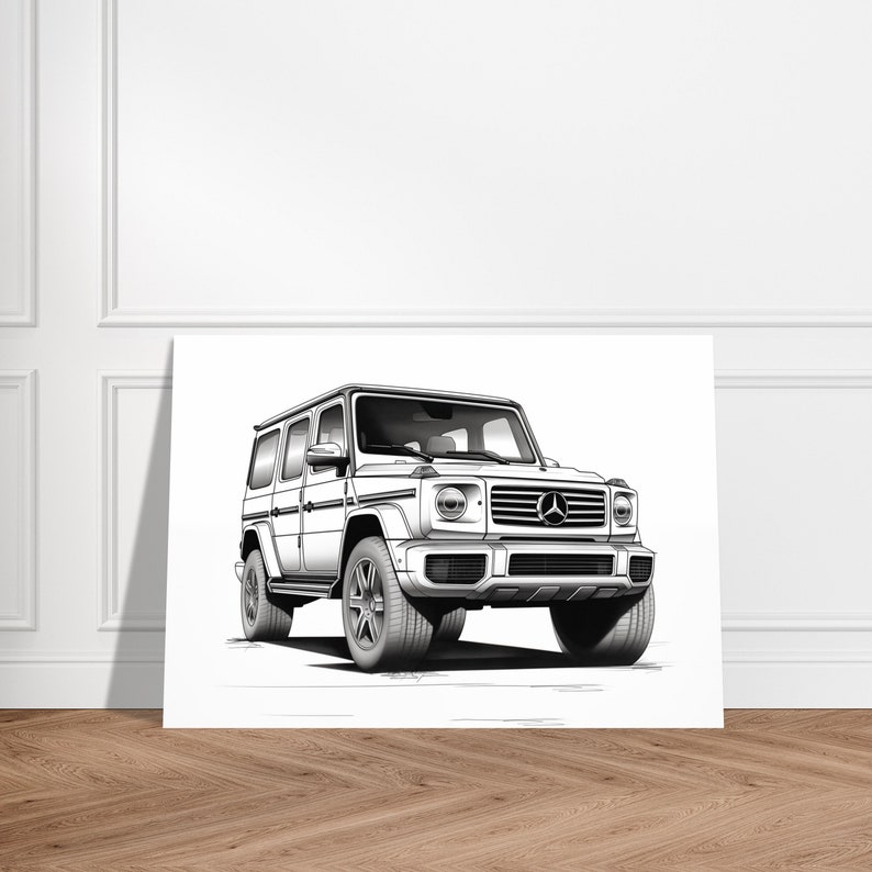 Mercedes G-class Print: Grayscale Pencil Sketch Art - Etsy