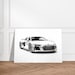Audi R8 Front View: Exquisitely Detailed Grayscale Pencil Sketch ...