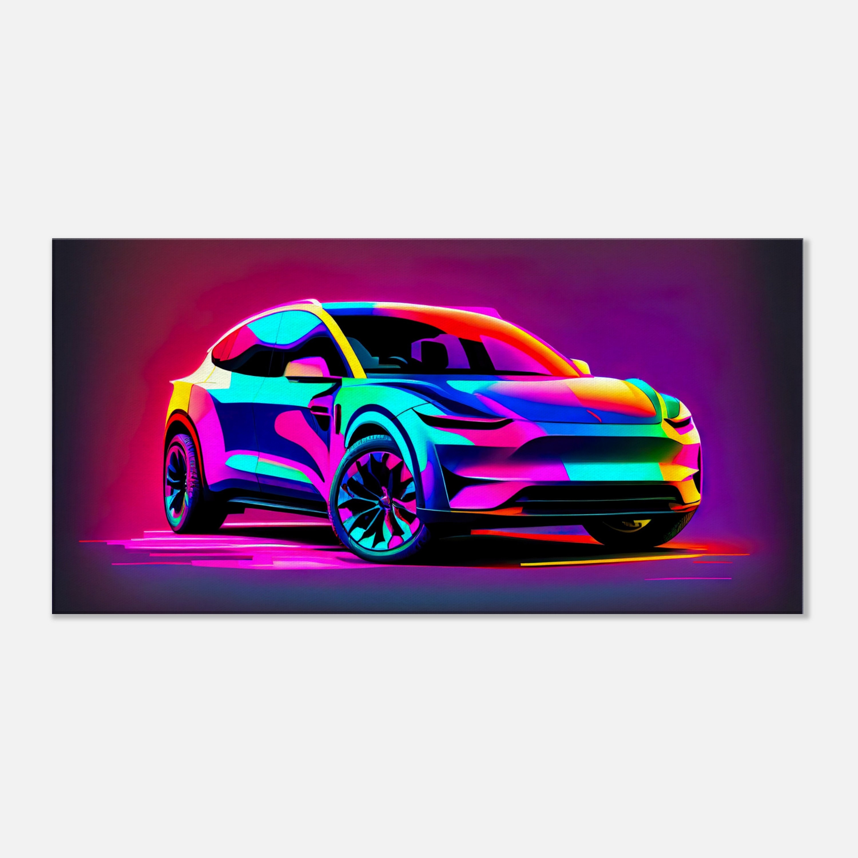 Tesla Model Y Abstract Canvas, Wall Art, Wall Print, Super Car, Sports ...