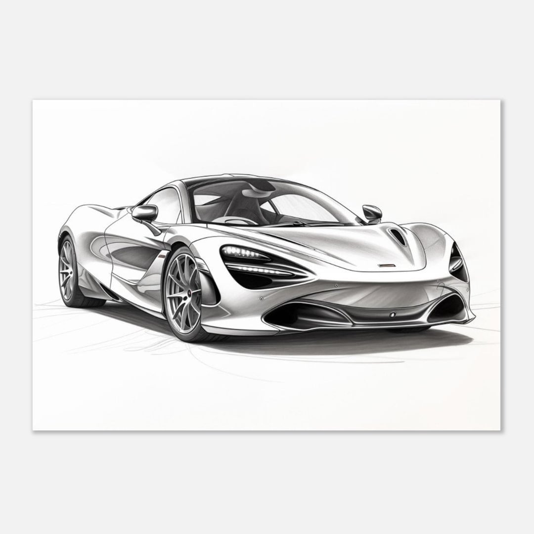 Mclaren 720S Sketch: Grayscale Supercar Art Print - Etsy