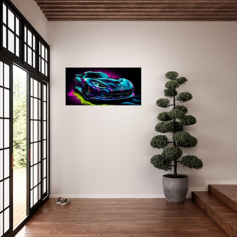 Dodge Viper Neon Canvas Art: Modern Car Enthusiast Decor - Etsy