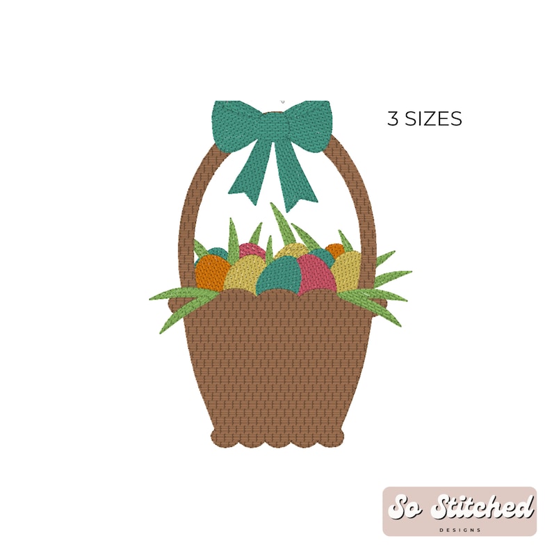 Sketch Easter Basket Embroidery Design - Machine Embroidery Easter File ...