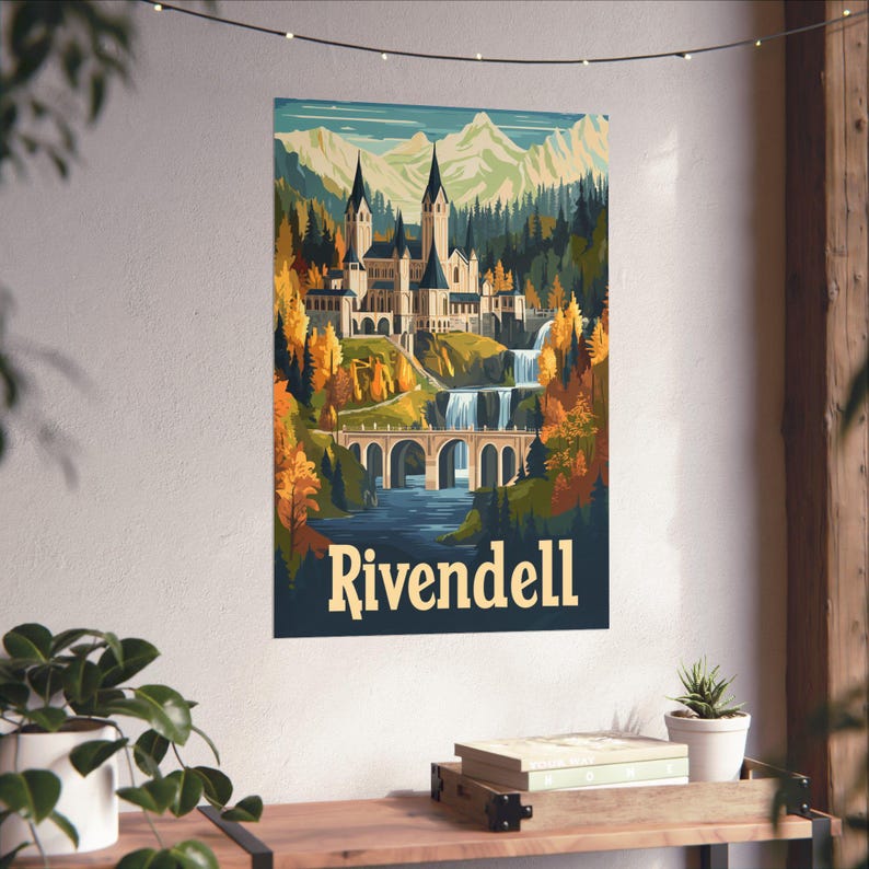 Rivendell Matte Vertical Poster, Fantasy Wall Art, Nature Decor, Home ...