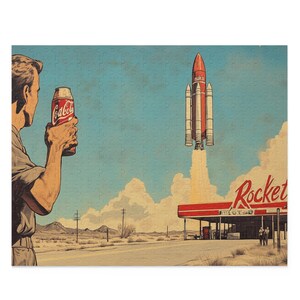 Fallout Inspired Nuka Rocket Puzzle, Retro Post Apocalyptic Art, Nuka ...