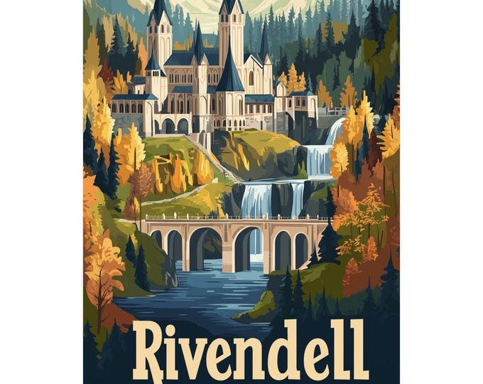 Rivendell Matte Vertical Poster, Fantasy Wall Art, Nature Decor, Home ...