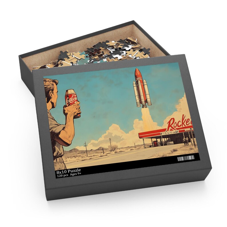 Fallout Inspired Nuka Rocket Puzzle, Retro Post Apocalyptic Art, Nuka ...