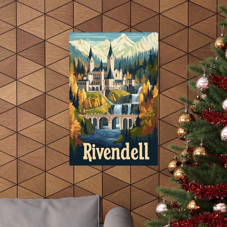 Rivendell Matte Vertical Poster, Fantasy Wall Art, Nature Decor, Home ...