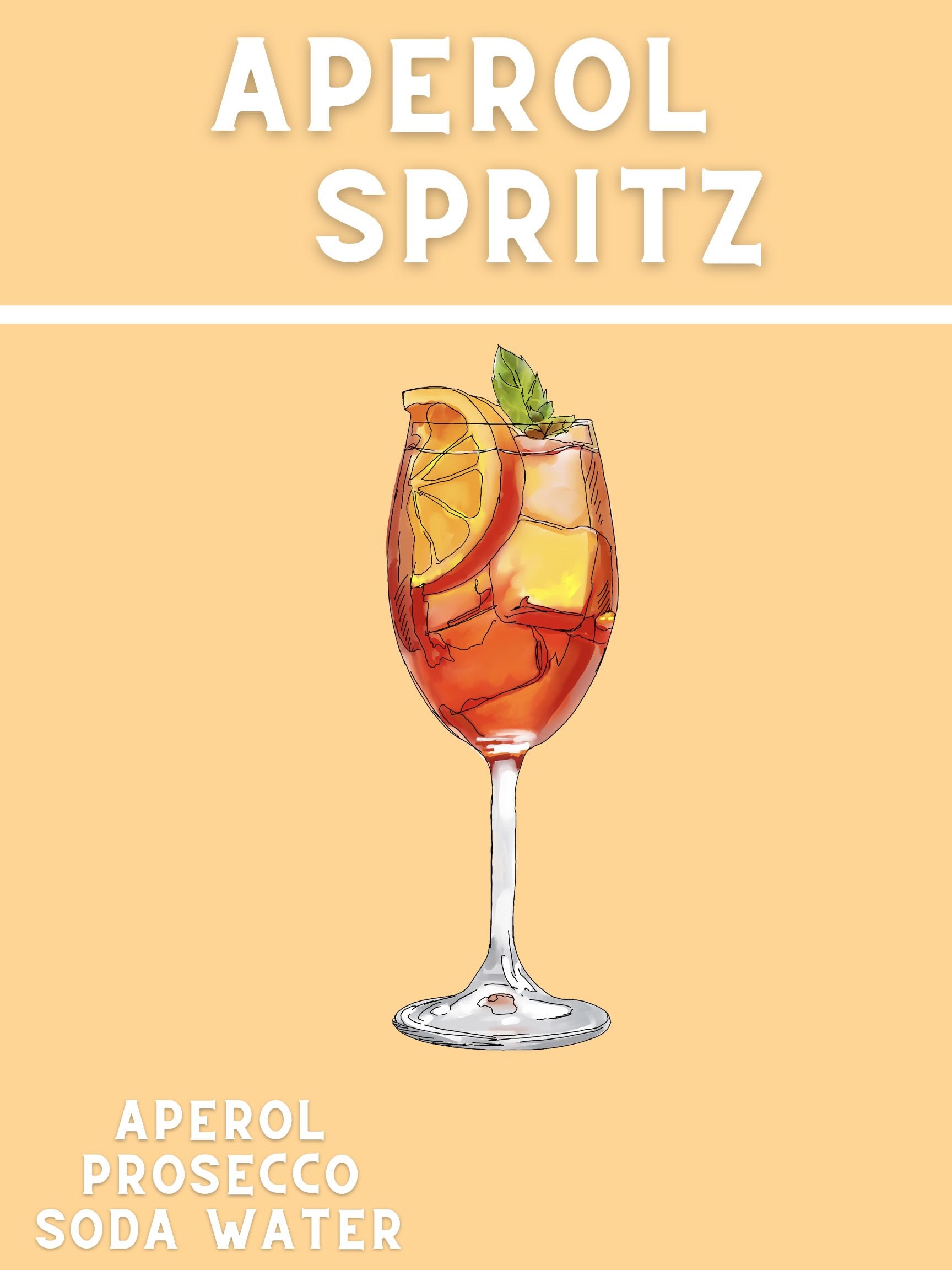 Aperol Spritz Drink Poster - Etsy