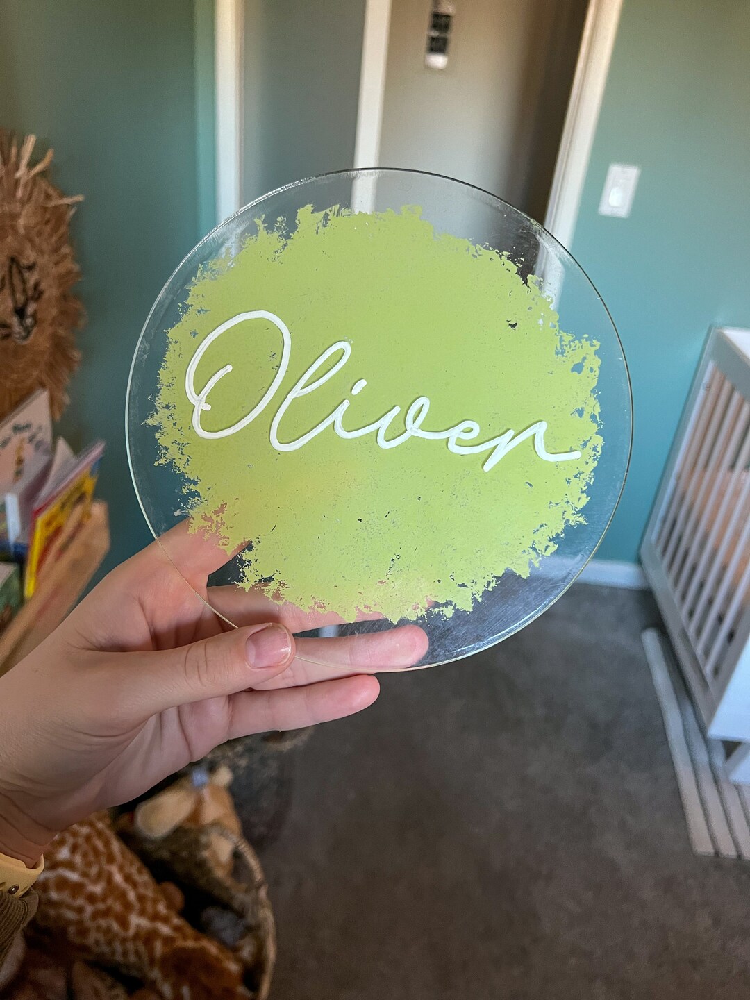 Acrylic Name Disc, Birth Announcement Sign, Newborn Photo Prop, Name ...