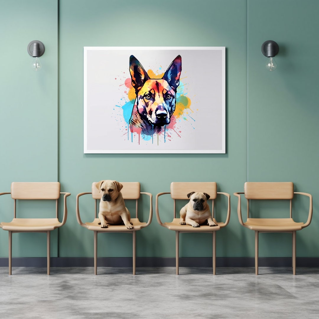 Belgian Malinois 6 Beautiful Watercolor Portrait Tri Color - Etsy