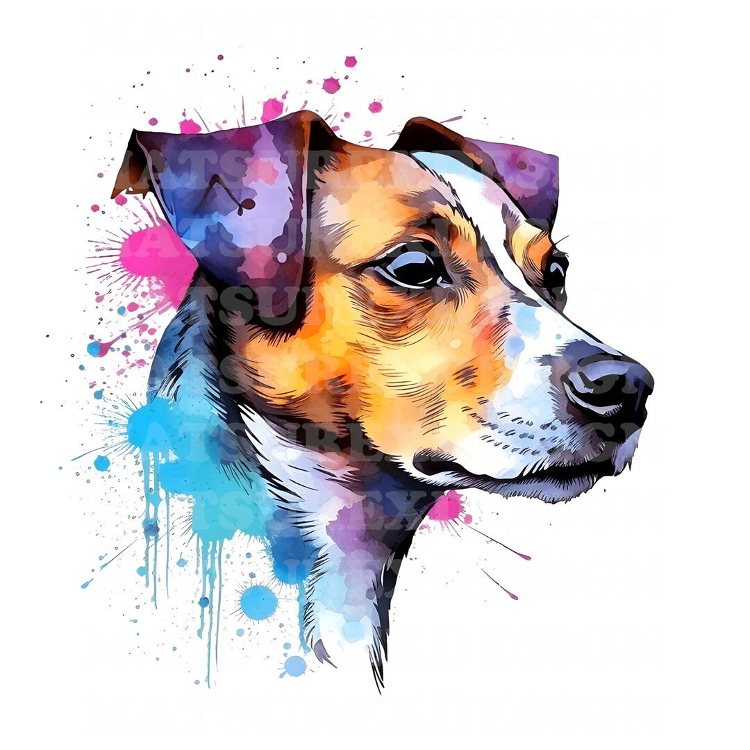 Jack Russell Terrier 4 | Watercolor Portrait | Dog | PNG JPG | Digital ...