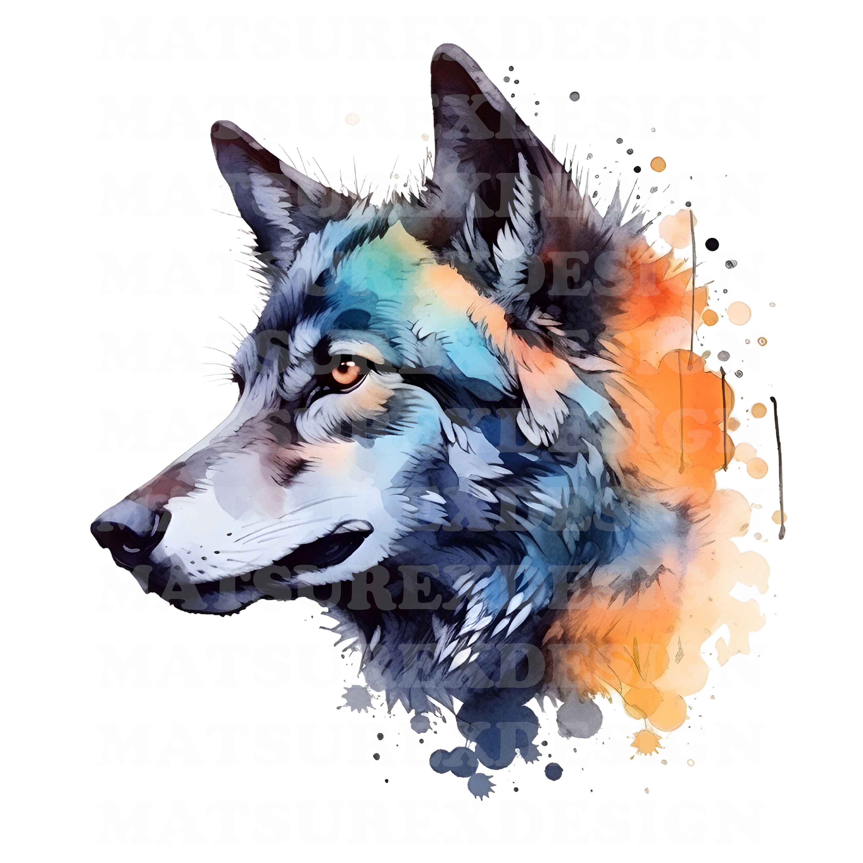 Wolf Paint Splatter Amazing