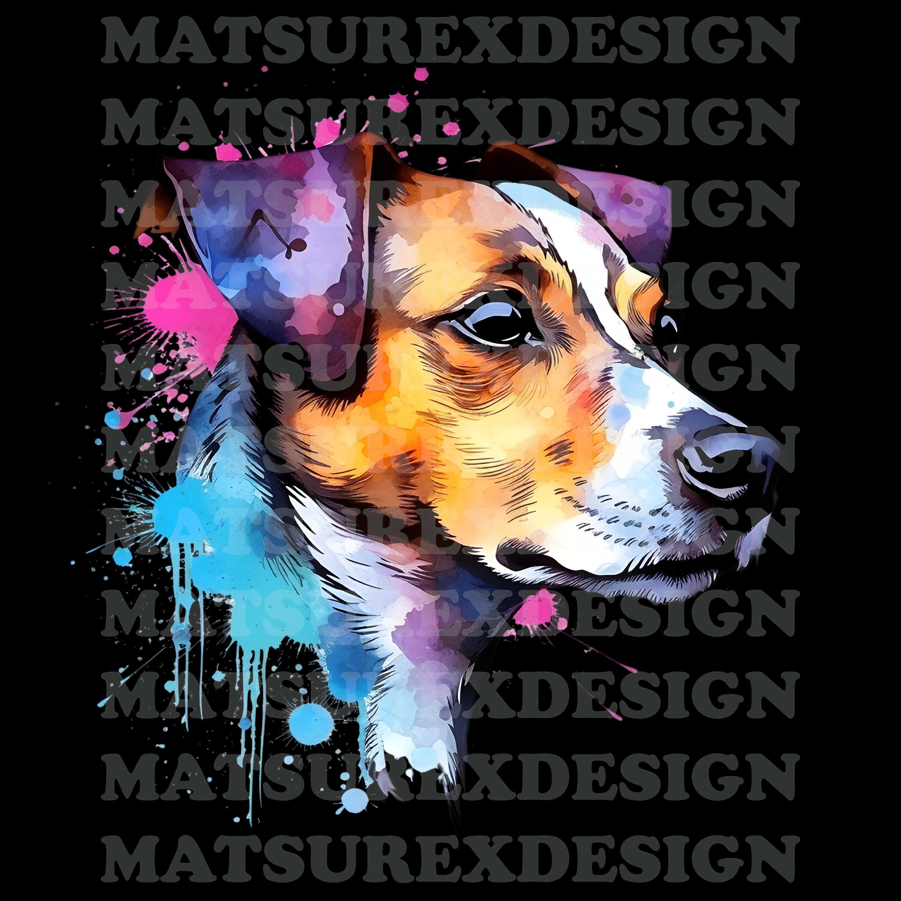 Jack Russell Terrier 4 | Watercolor Portrait | Dog | PNG JPG | Digital ...