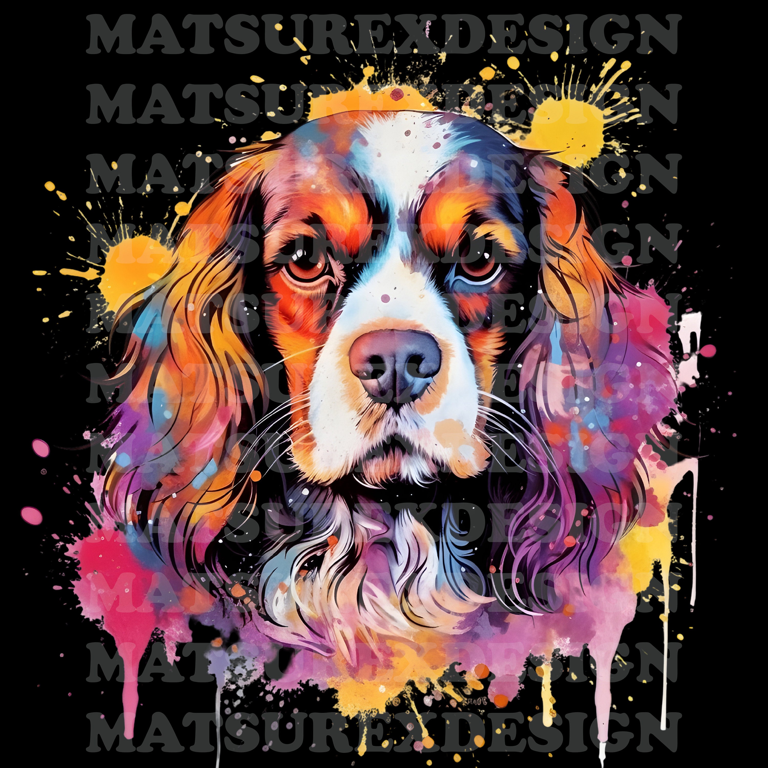 Cavalier King Charles Spaniel 4 | Beautiful Watercolor Portrait | Tri ...