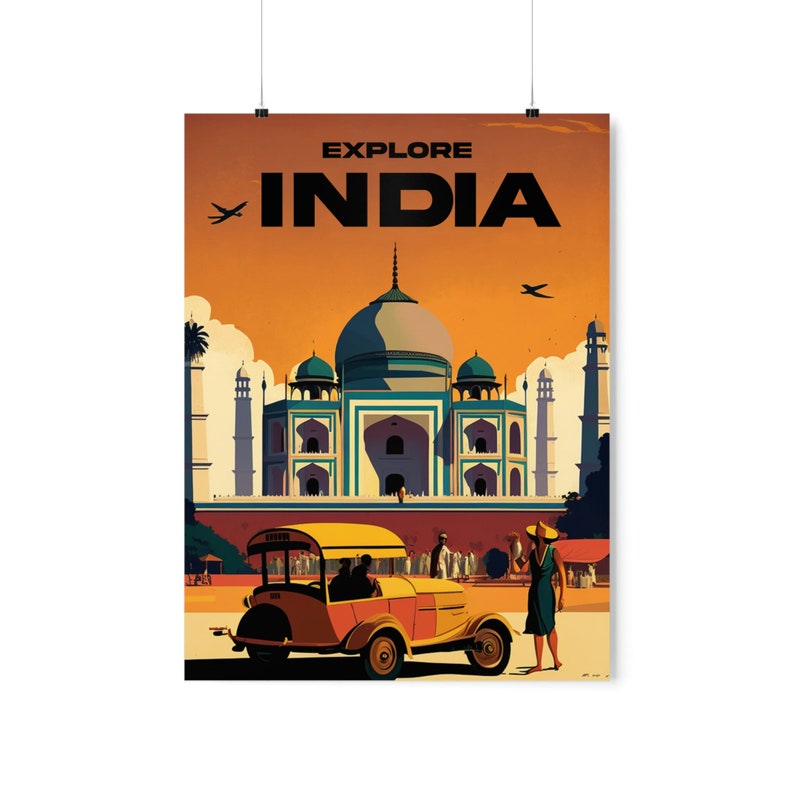 Explore India Retro Vintage Style Wall Art Print - Etsy