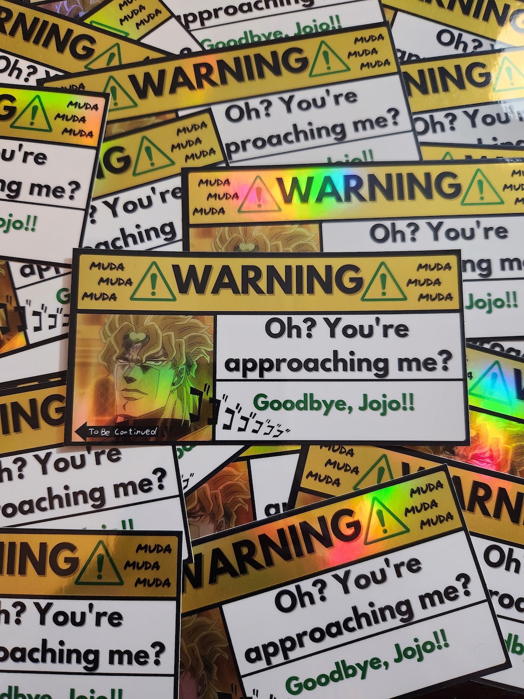 Jojo Warning Holographic Sticker - Etsy
