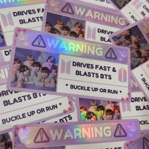 BTS Warning Holographic Vinyl Sticker - Etsy