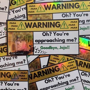 Jojo Warning Holographic Sticker - Etsy