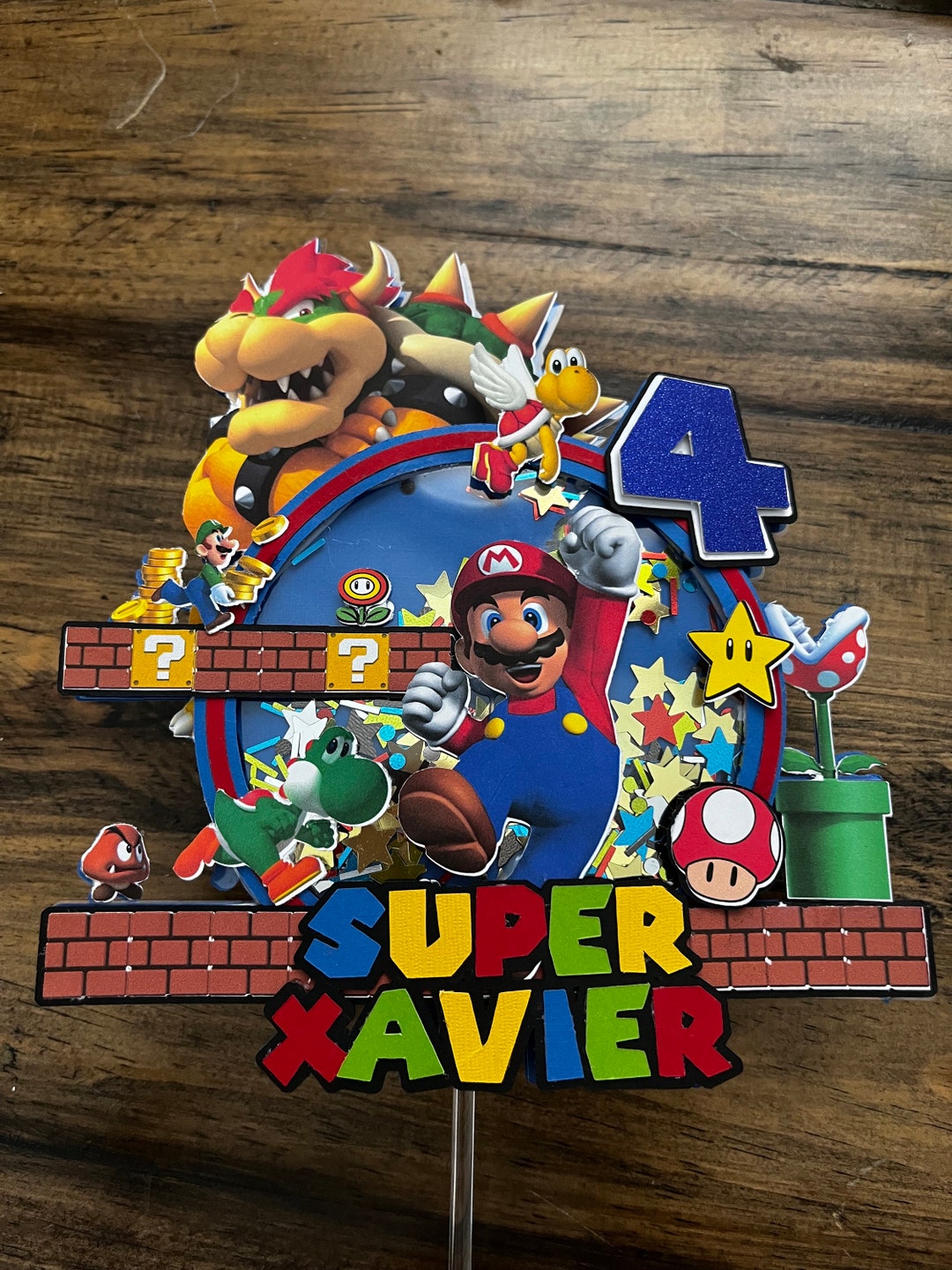 Personalized Light up Mario Cake Topper - Etsy