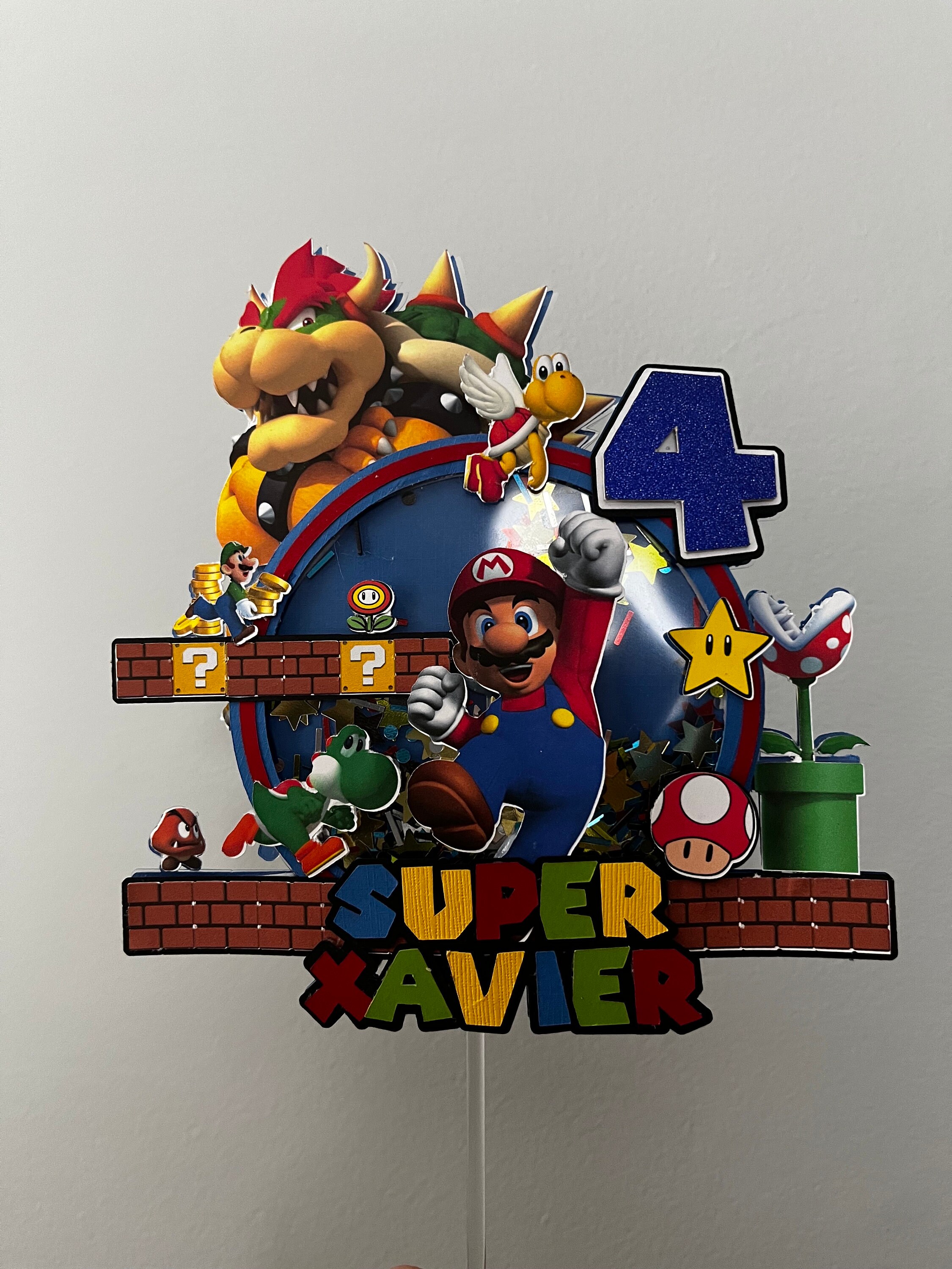 Personalized Light up Mario Cake Topper - Etsy
