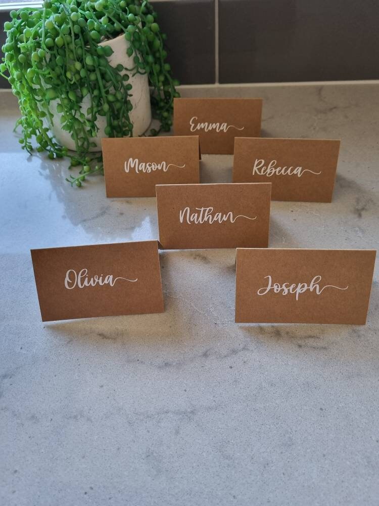 Wedding and Event Placecards Personalised, Minimalist Wedding, White ...