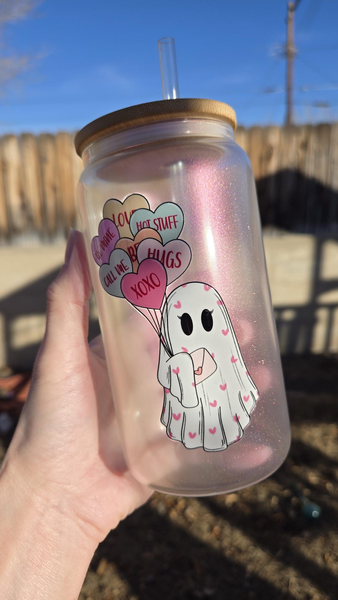 Valentine's Ghost Libby Glass | Ghost With Flowers | Ghost With ...