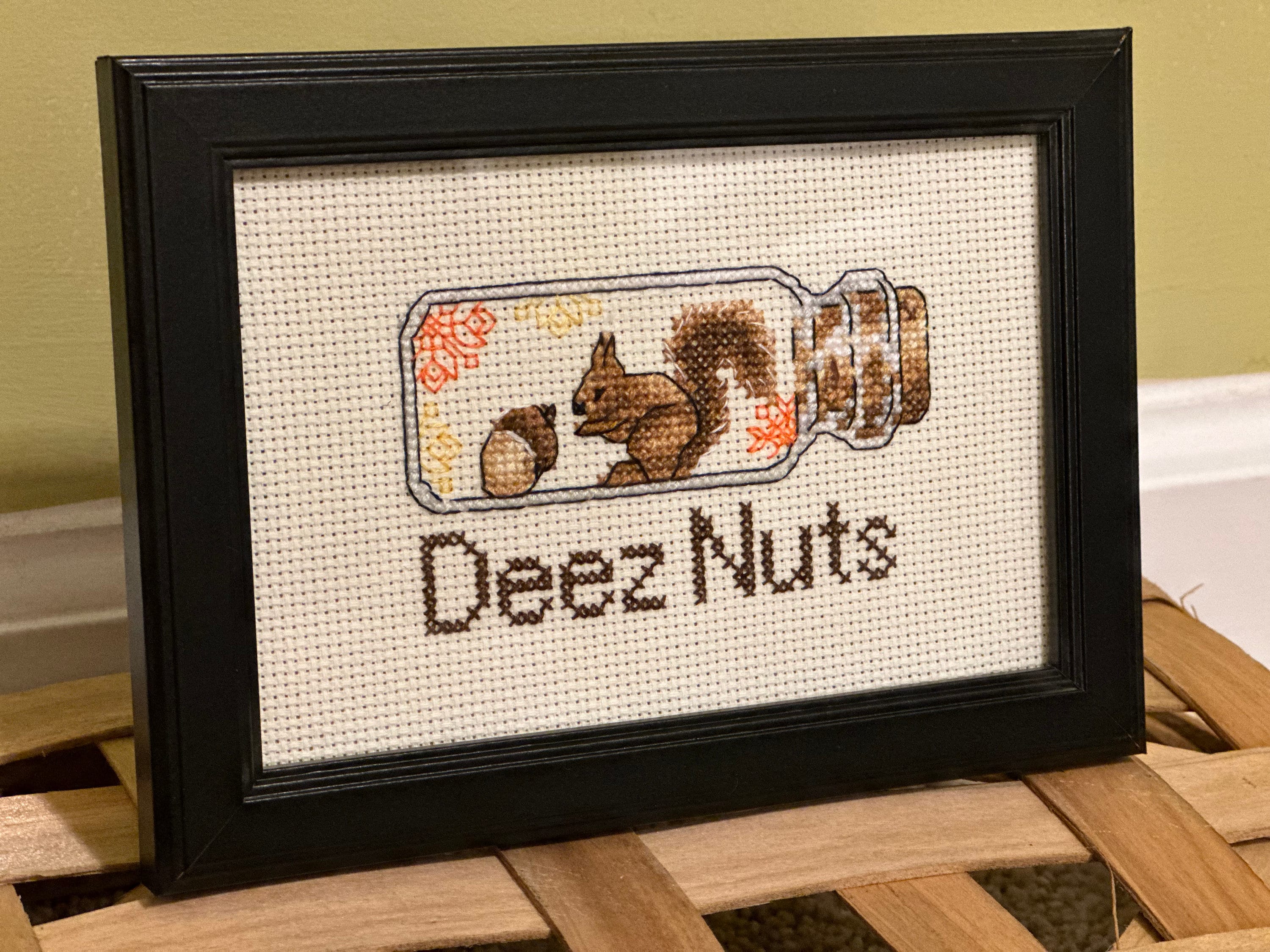 Deez Nuts Cross Stitch 4x6 Frame - Etsy