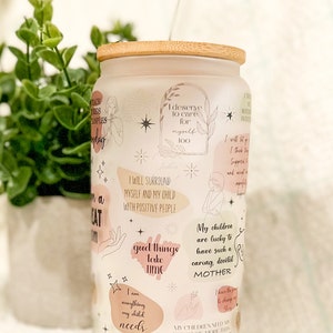 Unique Mom Affirmation Glass Can 18 OZ Sublimated Mom Iced - Etsy