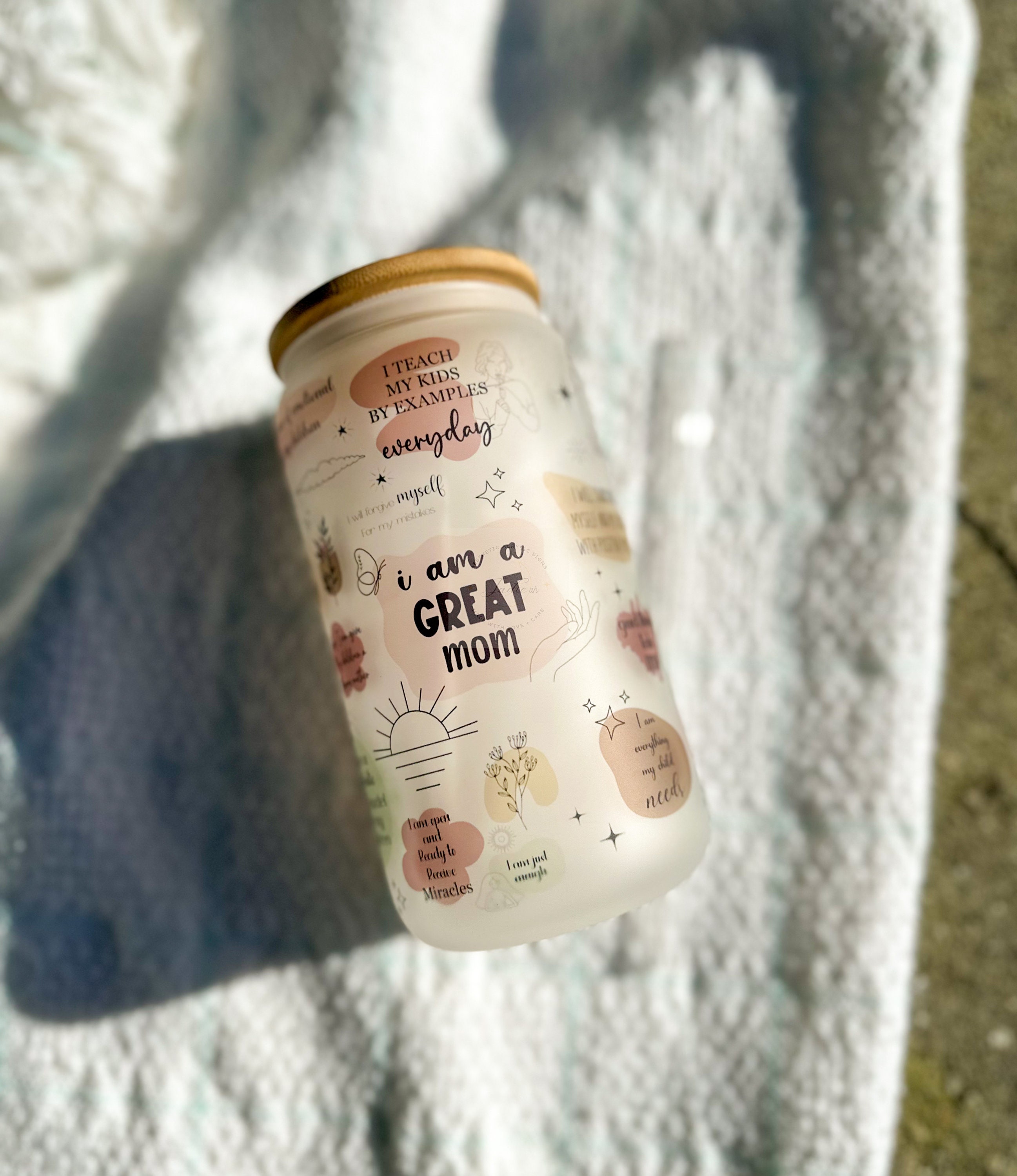 Unique Mom Affirmation Glass Can 18 OZ Sublimated Mom Iced - Etsy