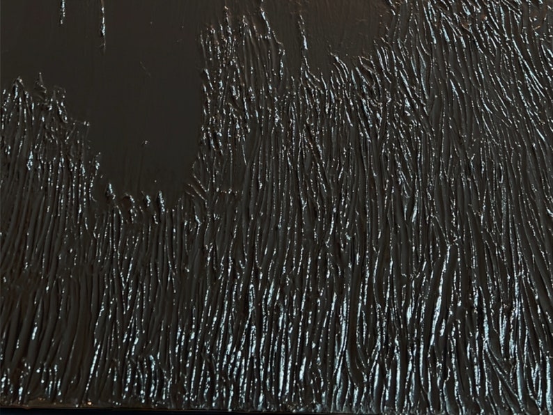 Black Texture Painting Oversized 3D Plaster Art Canvas Art Black ...