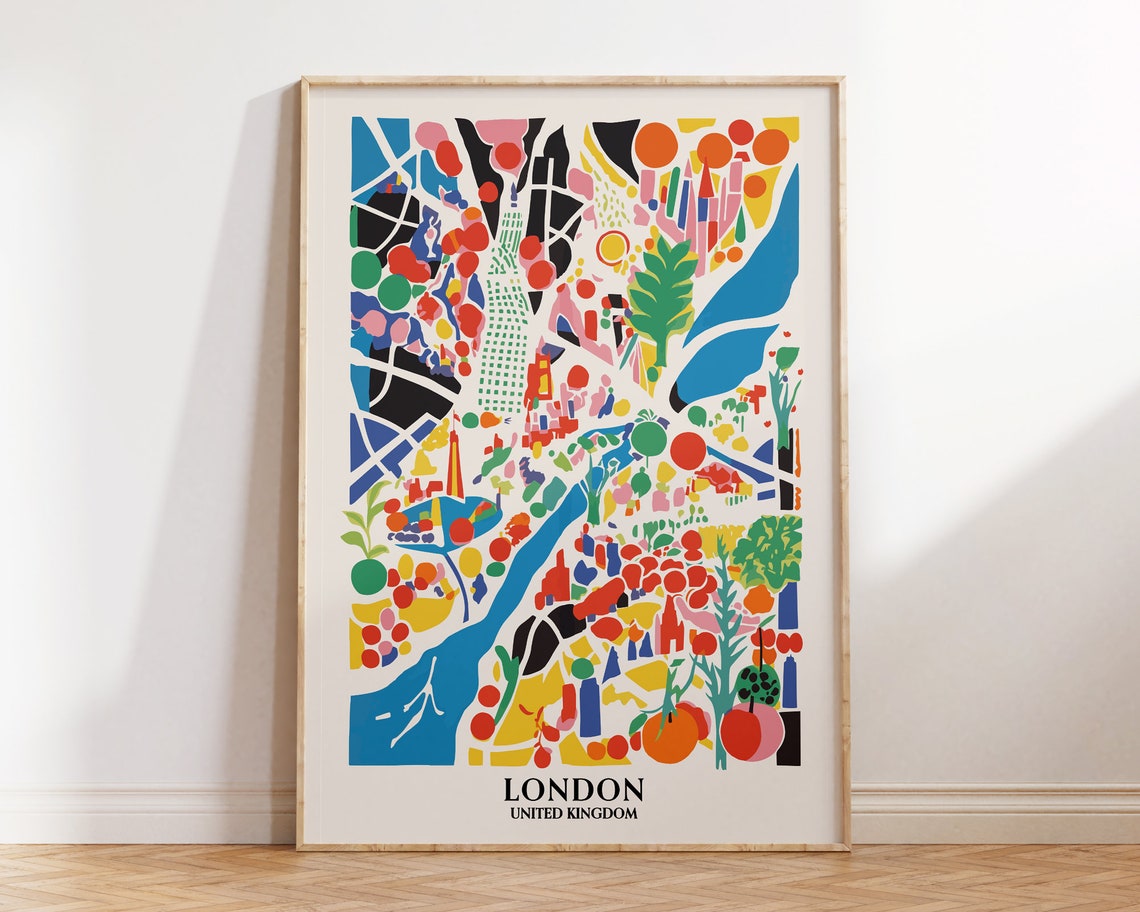 London City Map Printable Wall Art, Mid-century City Map Printable ...