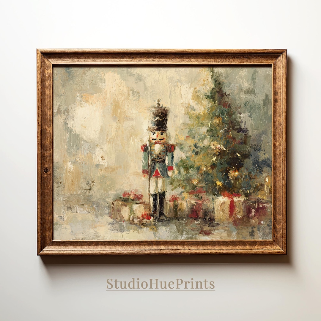 Vintage Nutcracker Christmas Print, Printable Wall Art, Nutcracker Oil ...