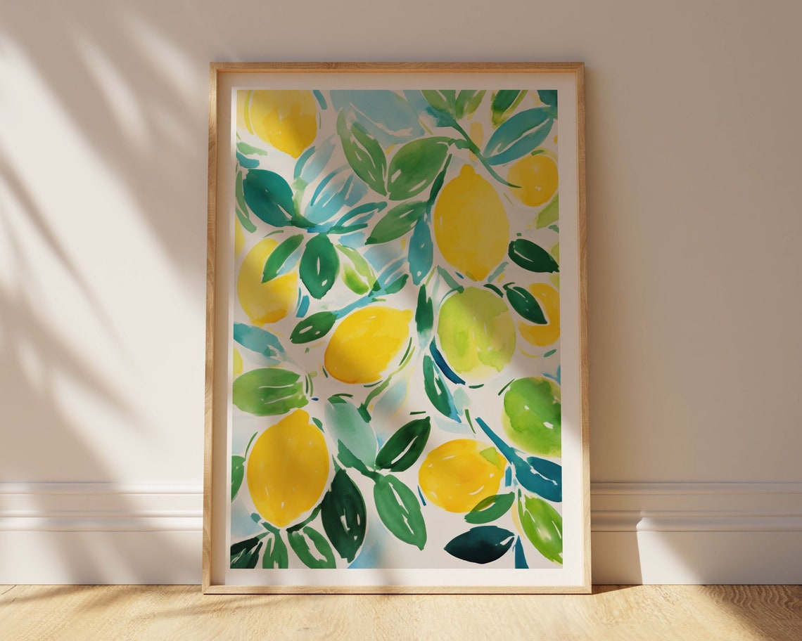 Lemons Printable Wall Art, Set of 3, Lemons Print, Botanical Wall Art ...