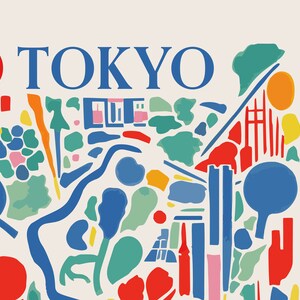 Tokyo City Map Printable Wall Art, Mid-century City Map Printable ...