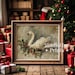 Vintage Swan Christmas Printable Wall Art, Rustic Christmas Decor ...