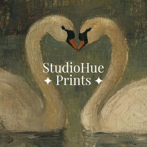 Vintage Swan Art Print Sage Green Printable Wall Art Antique Swan Oil ...