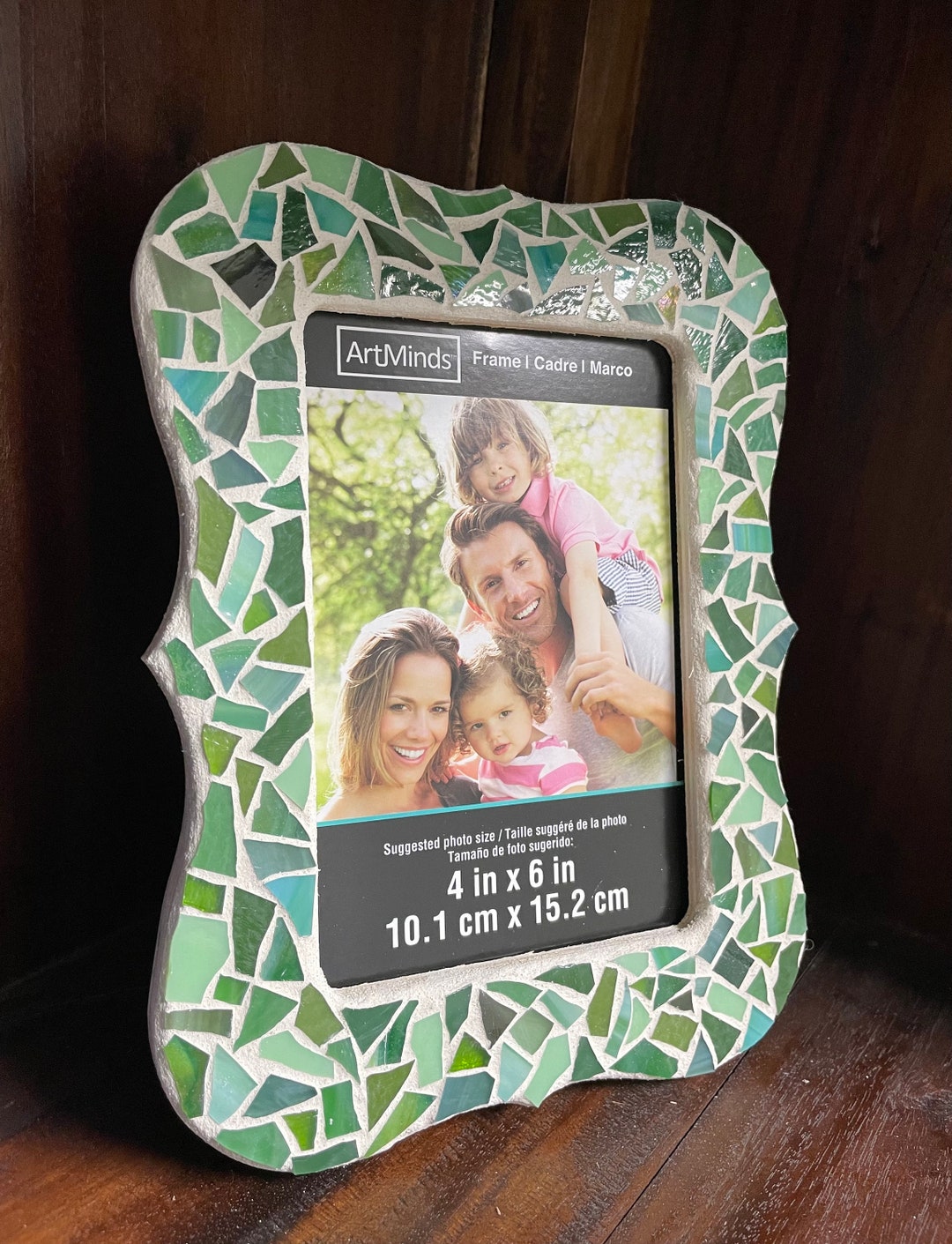 Green Glass Mosaicked Rectangular Photo Frame 6.5"x8.25"x0.5" - Etsy