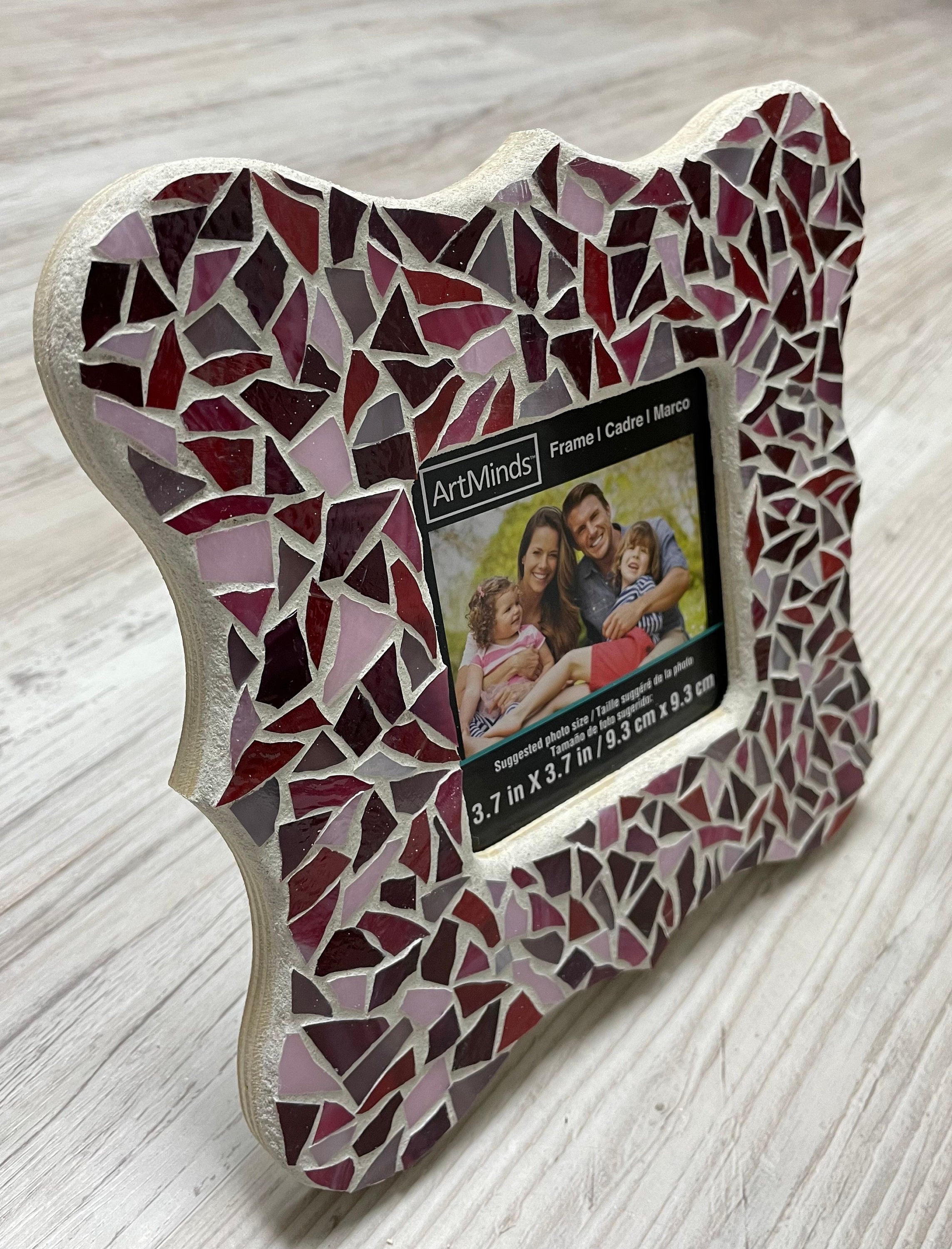 Red and Pink Glass Mosaicked Square Photo Frame 7.5x7.5x0.5 - Etsy