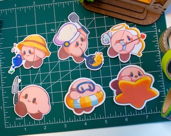 Kirby Pixel Menu Cute Stickers Vinyl Sticker Sheet Kirby Stickers - Etsy