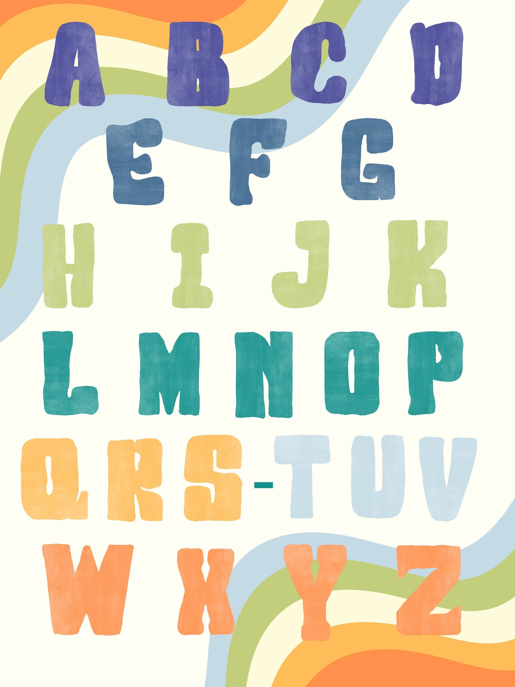 Set of 2 Kids Educational Poster Set Abc's & 123 Poster Set Kids Room ...