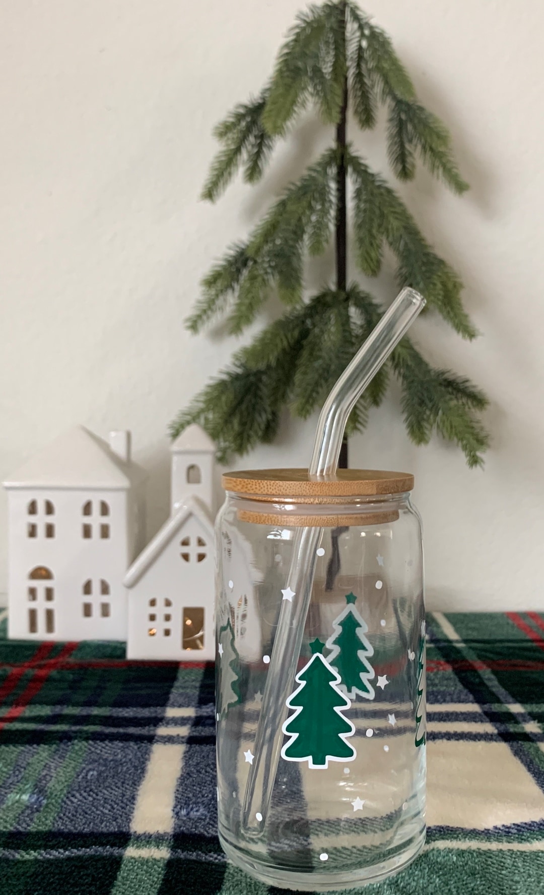 Christmas Tree Cups Green/white Christmas Tree Glass - Etsy