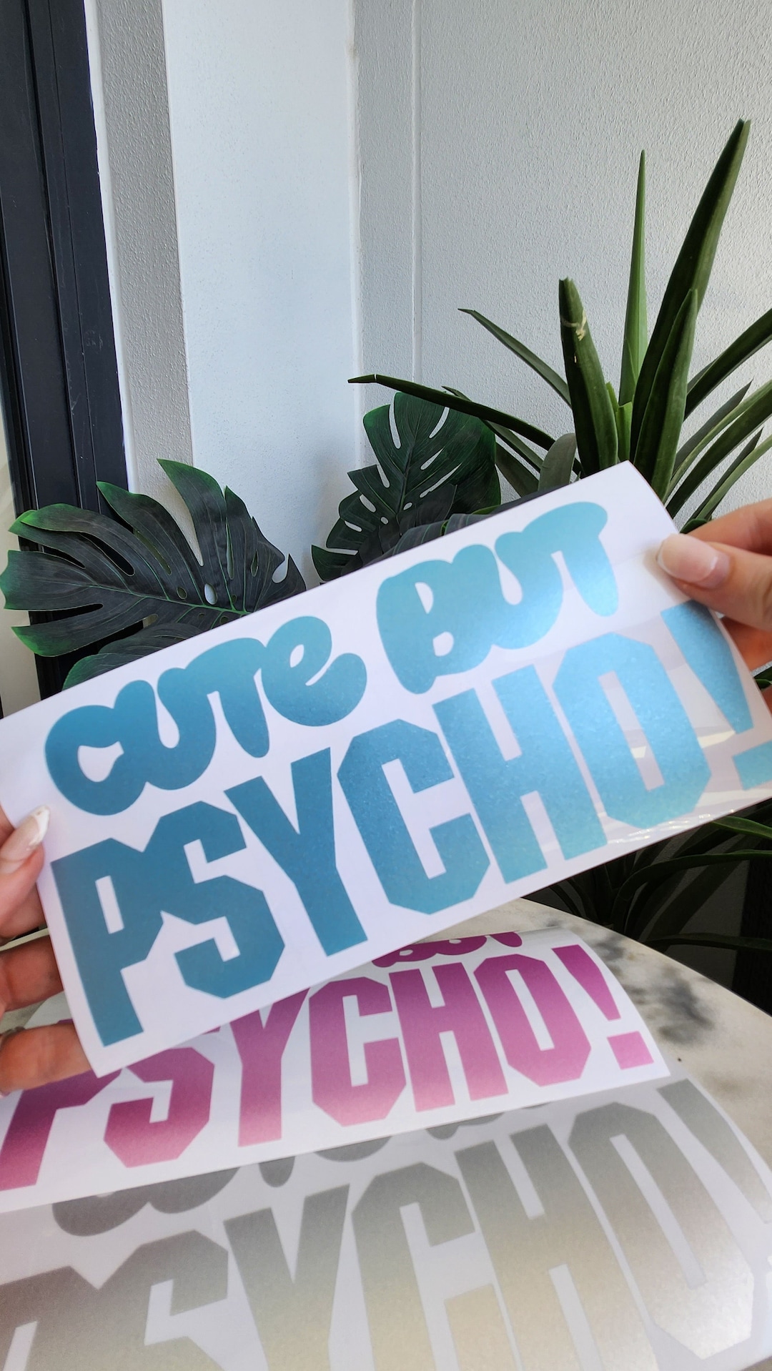 Cute but Psycho Glitter Car Decal - Etsy