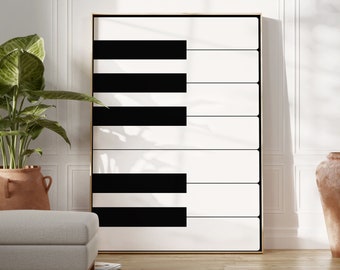 Piano Wall Art, Piano Poster, Minimalist Terra Cotta Digital Art Print ...