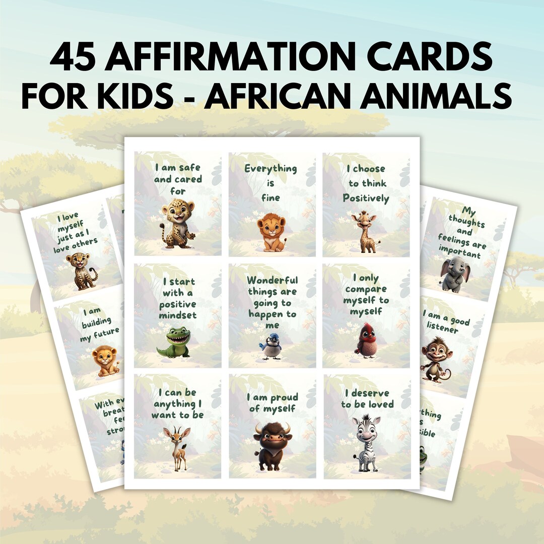 45 Affirmation Cards for Kids Motivational Cards for Inspiration for ...