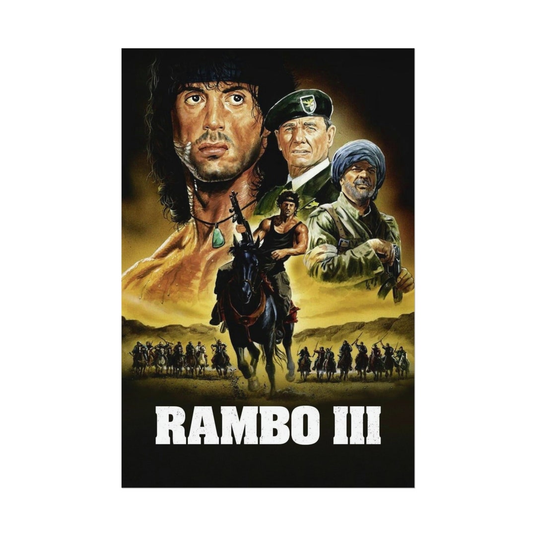 RAMBO Poster RAMBO III Movie Print Sylvester Stallone in - Etsy