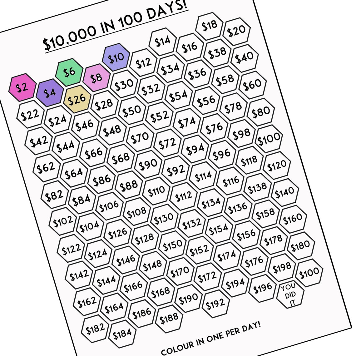 10,000 Money Saving Challenge Printable With Printable Envelopes | Save ...