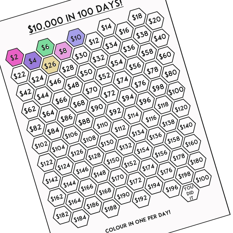 10,000 Money Saving Challenge Printable With Printable Envelopes | Save ...